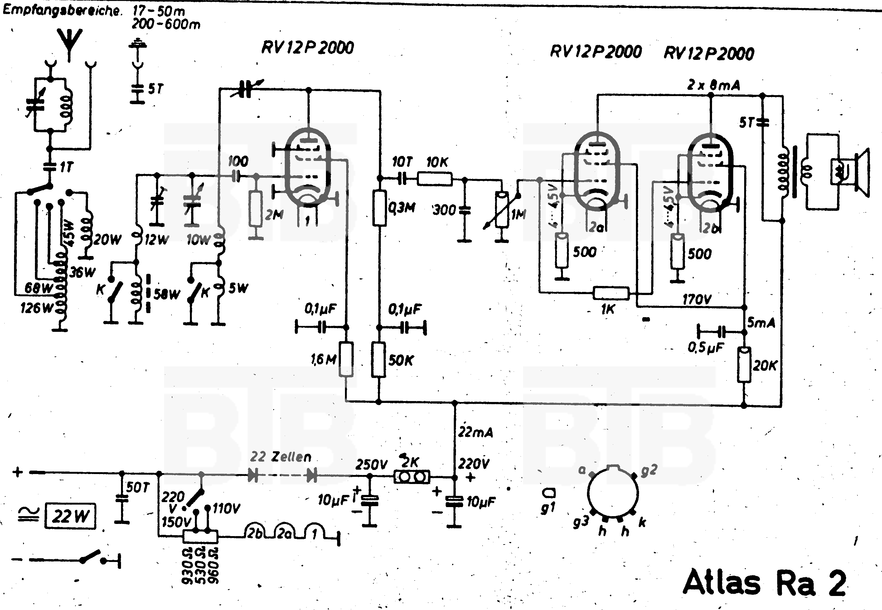 Schaltplan für ATLAS Typ: RA 2