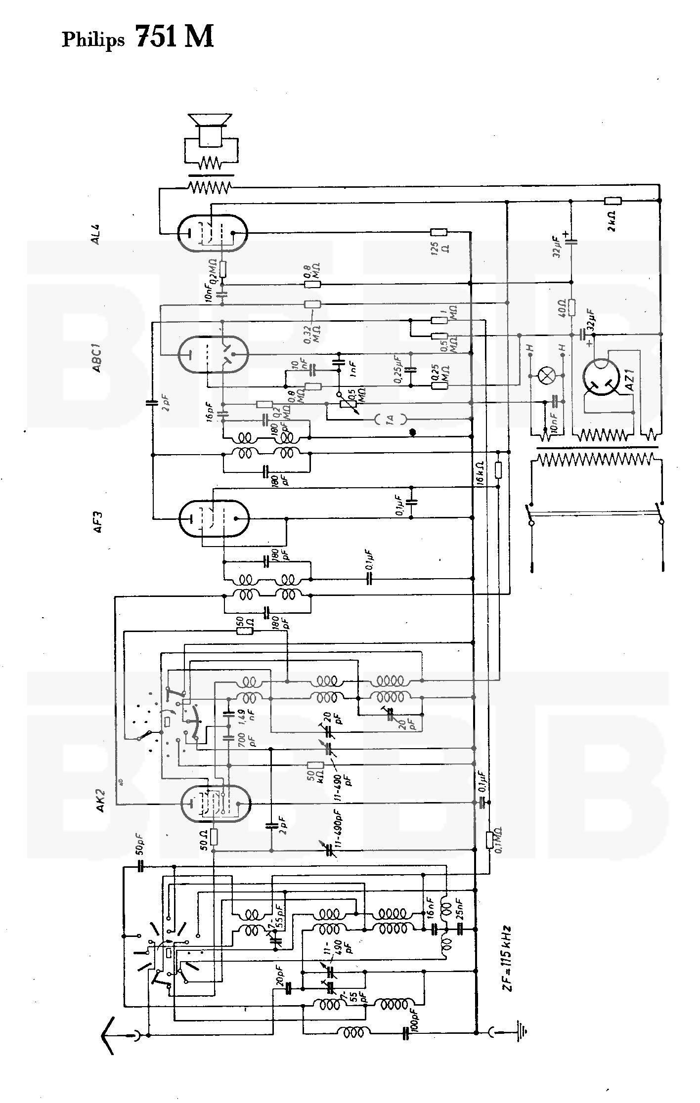 Schaltplan für PHILIPS Typ: 751 M